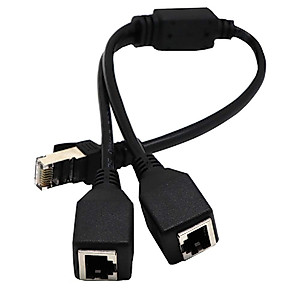 RJ45 Splitter Cable Connectors Adapter, Ethernet Splitter 1 to 2 Ethernet Extender Connecter Cat5 Splitter LAN Ethernet Network Splitter Cable Adapter for Cat5 Cat6 Cat7