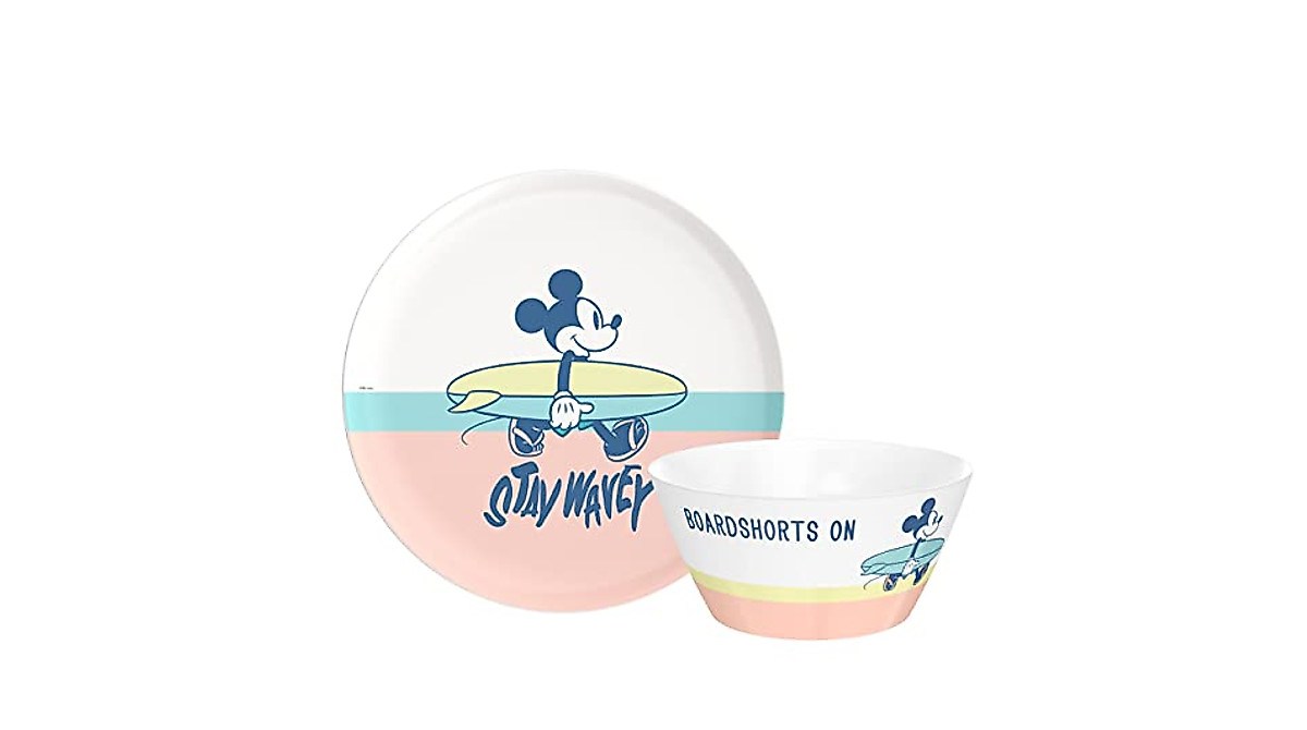 Disney Mickey Mouse Kids Dinnerware Set - Durable BPA-Free Melamine Plates