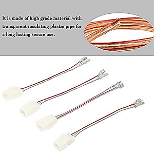 RED WOLF Aftermarket Front Rear Door Speaker Wire Harness Connector Plug Adapter 72-6514 for 2002-2019 Jeep Wrangler JK, Chrysler, Dodge Vehicles 4 PCS