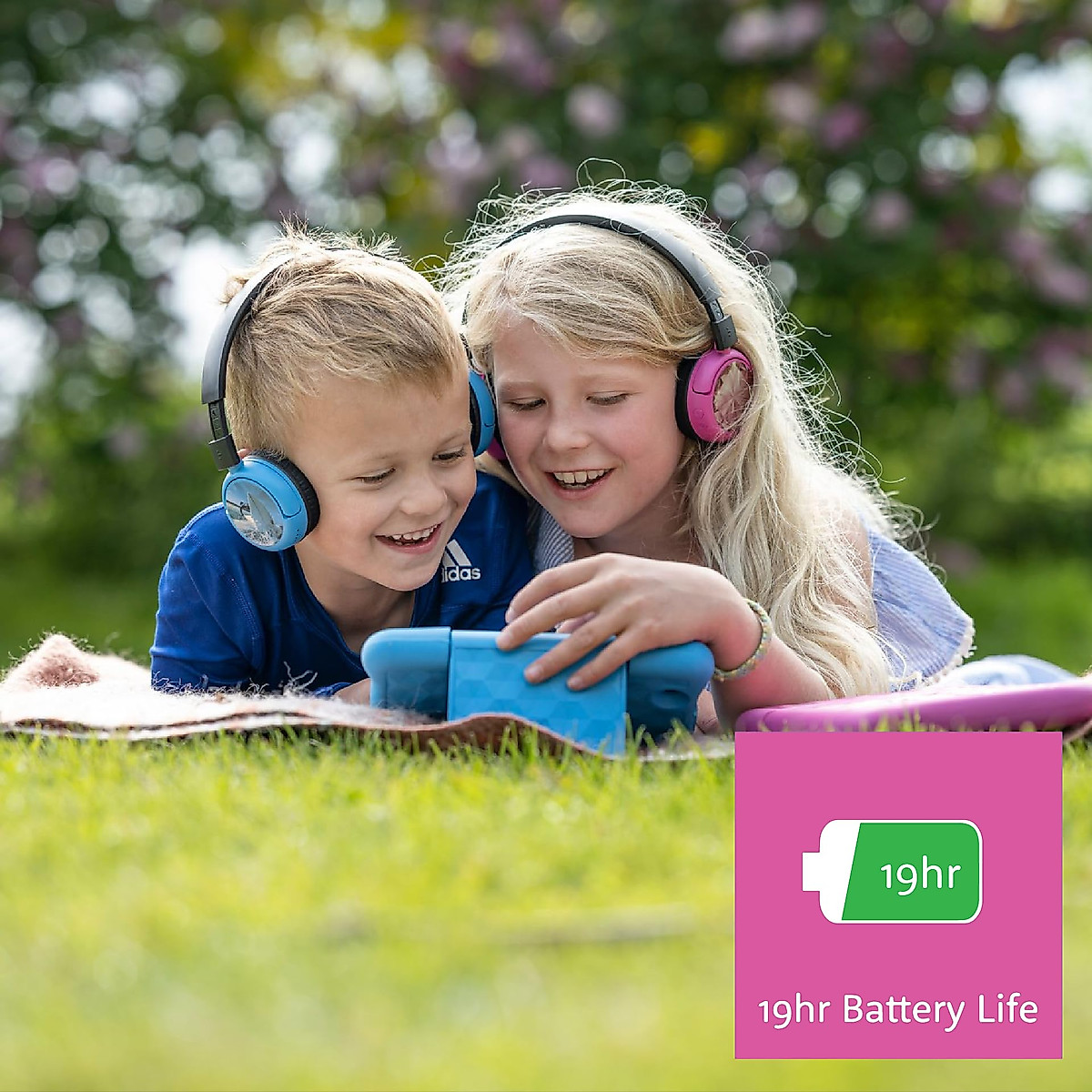 Made for Amazon, Volume Limiting Bluetooth BuddyPhones, PopTime in Pink. Ages (8-15)