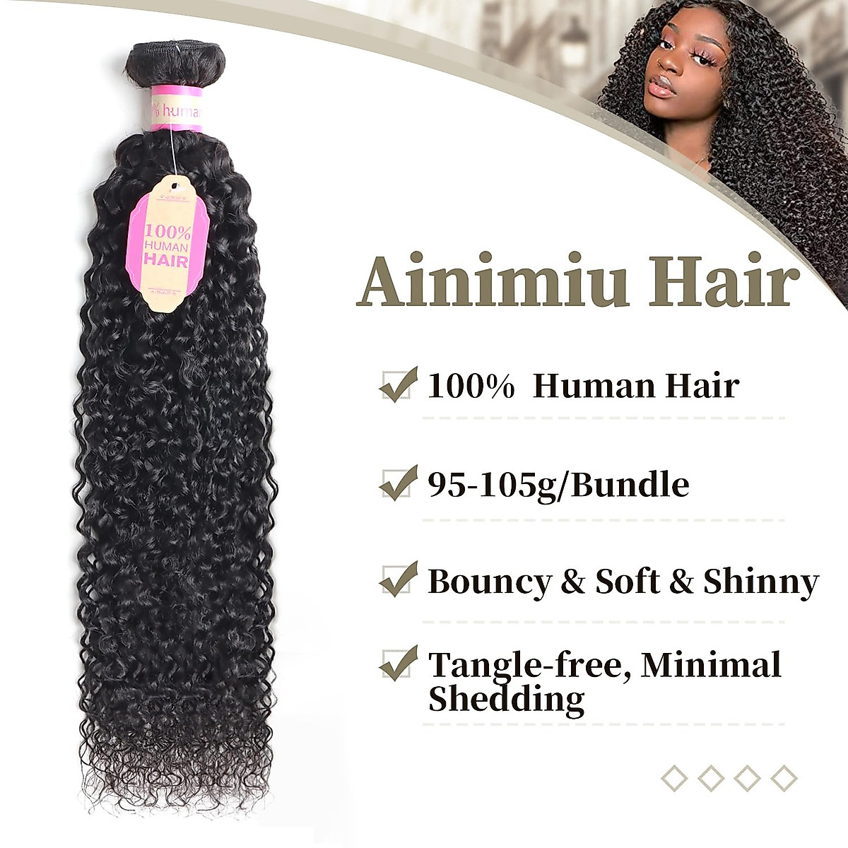 Brazilian Curly Wave Human Hair 3 Bundles 12A Grade Virgin Hair Weave Bundles Jerry Curly Unprocessed Hair Extensions Natural Black 10 12 14 inch 100g/pc