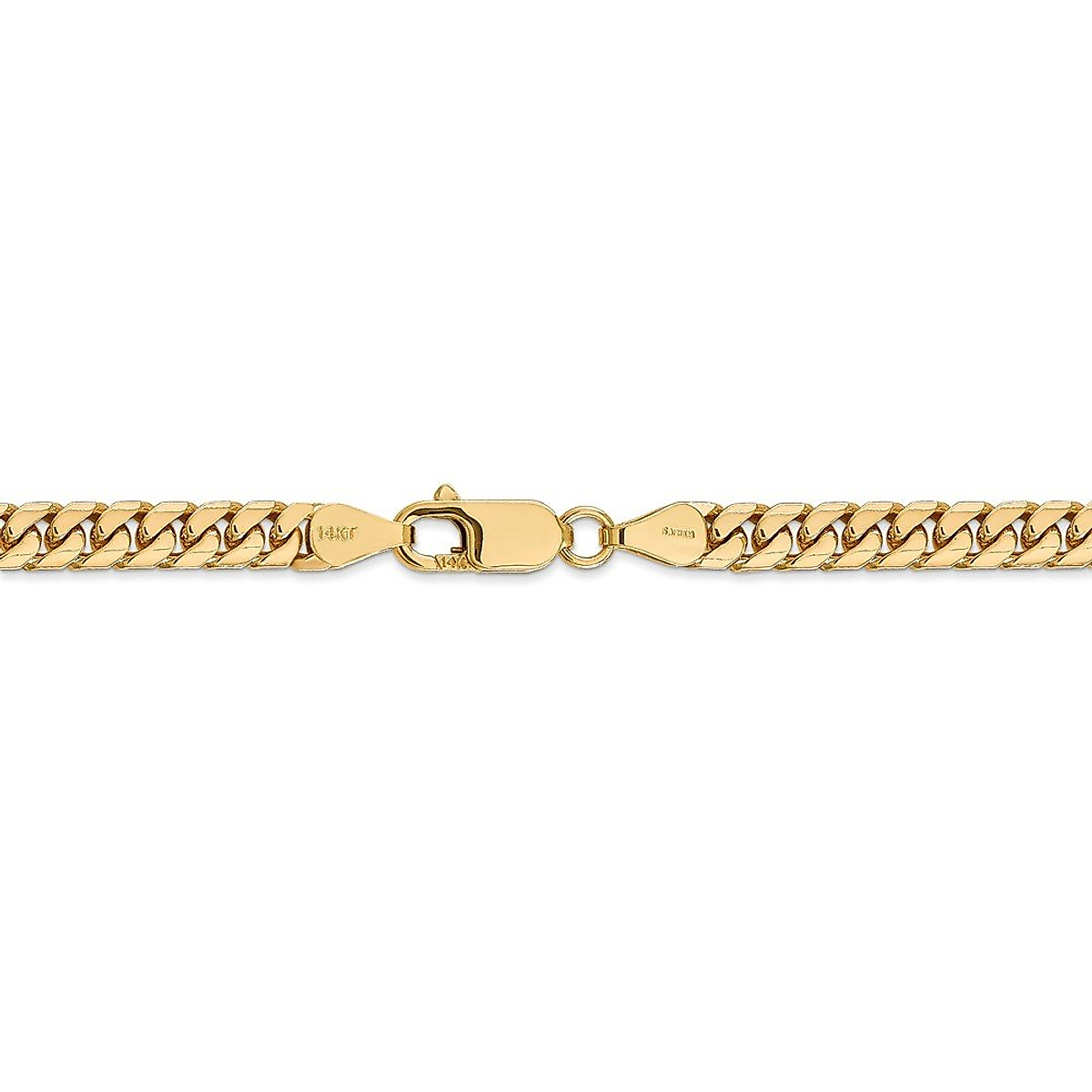 14k Yellow Gold 5mm Solid Miami Cuban Curb Chain Bracelet - with Secure Lobster Lock Clasp 8"