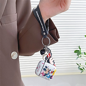 OINbxw for Airpod Case Cover, Airpod Case Personalized Custom with Lanyard Keychain Cool Cartoon Cute Anime Design Series Airpod Case for Women Girls Wireless Airpod 2 Case (Mickey)