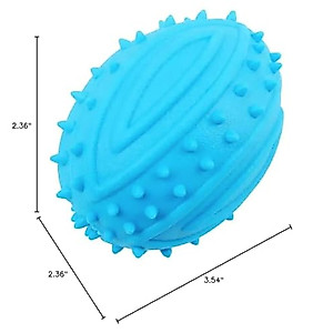 Mias Pawsome Pets Rugby Football Dog Squeaky Chew Toy: for Fetch and Teeth Cleaning Ball, for Small to Medium Breeds