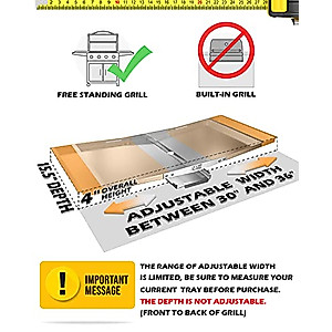 Grease Tray with Catch Pan - Universal Drip Pan for 5/6 Burner Gas Grill Models from Dyna Glo, Nexgrill, Expert Grill, Kenmore, BHG and More - Stainless Steel Grill Replacement Parts(30"-36")