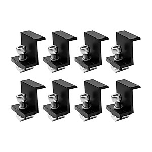 Yajuyi 8Pcs Solar Panel Centre Clamps Solar Panel Holder Portable Attachment 30mm Fixing Solar Panel Solar Panel Bracket End Clamp for Rooftop RV, 30mm