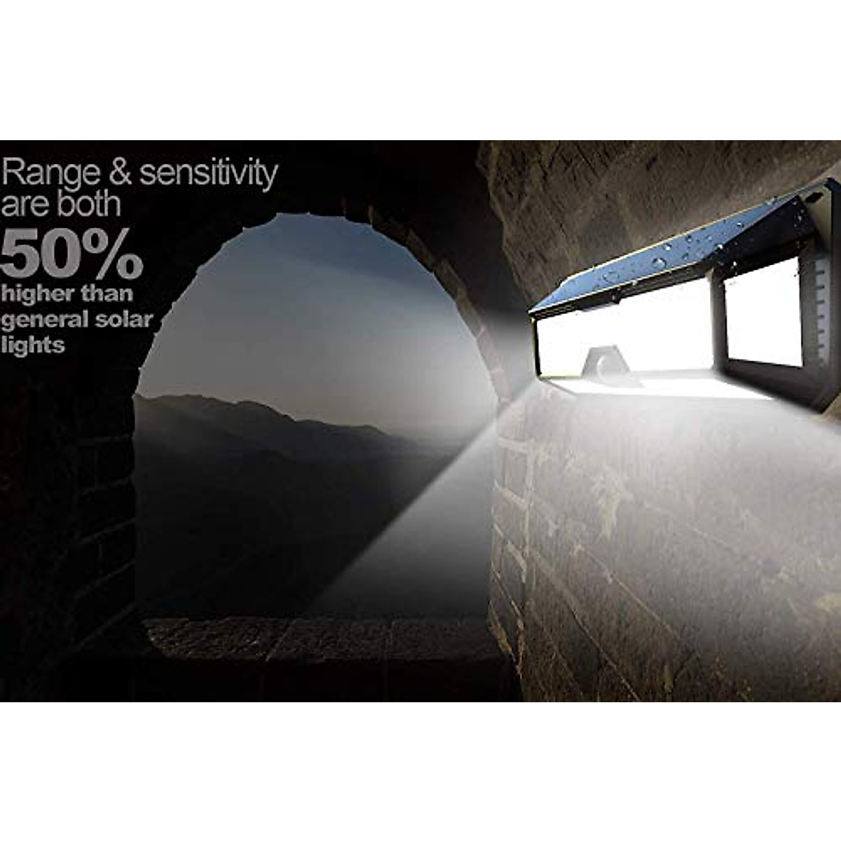 MagicPro Solar Lights Motion Sensor Solar Powered Light - 136 LED Outdoor Security Lighting for Porch, Garden, Driveway, Energy Saving, Durable and Waterproof White Light 2PK