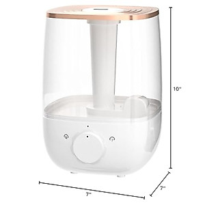 HLS 3.5L Cool Mist Humidifiers for Home Women,Top Fill Ultrasonic Air Humidifier for Bedroom 23dB Quiet Waterless Auto-Off,41 Hours Air Vaporizer Humidifier with 2 Mist Model for Office Large room
