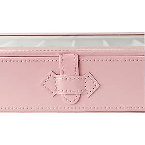 UnionPlus Sunglasses Case Organizer, Multiple Sunglasses Eyeglass Glasses Display Holder Collector, 5 Slots for Sunglasses Storage and 2 Small Slots for Accessories, Pink