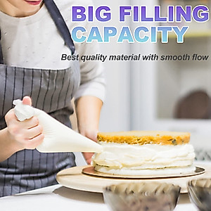 Anaeat Pastry Piping Bags Anti-Burst - Extra Thick 100 Pack Cake Decorating Bags, Disposable Cupcake Icing Bags for Cake, Cupcakes, Cookies & Frosting - Professional Baking Tools for Bakers (16")