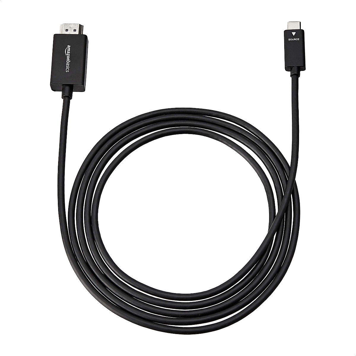 Amazon Basics Premium Aluminum USB-C (Source) to HDMI (Display) Cable Adapter (Thunderbolt 3 Compatible) 4K@60Hz, 6-Foot, Black