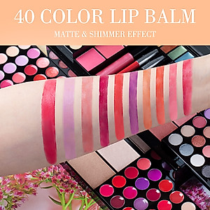 DUER LIKA Professional Makeup Kit for Women with Mirror 120 Colors Cosmetic Makeup Gift Set Combination with Eyeshadow Facial Blusher Eyebrow Powder Face Concealer Powder Eyeliner Pencil MU28