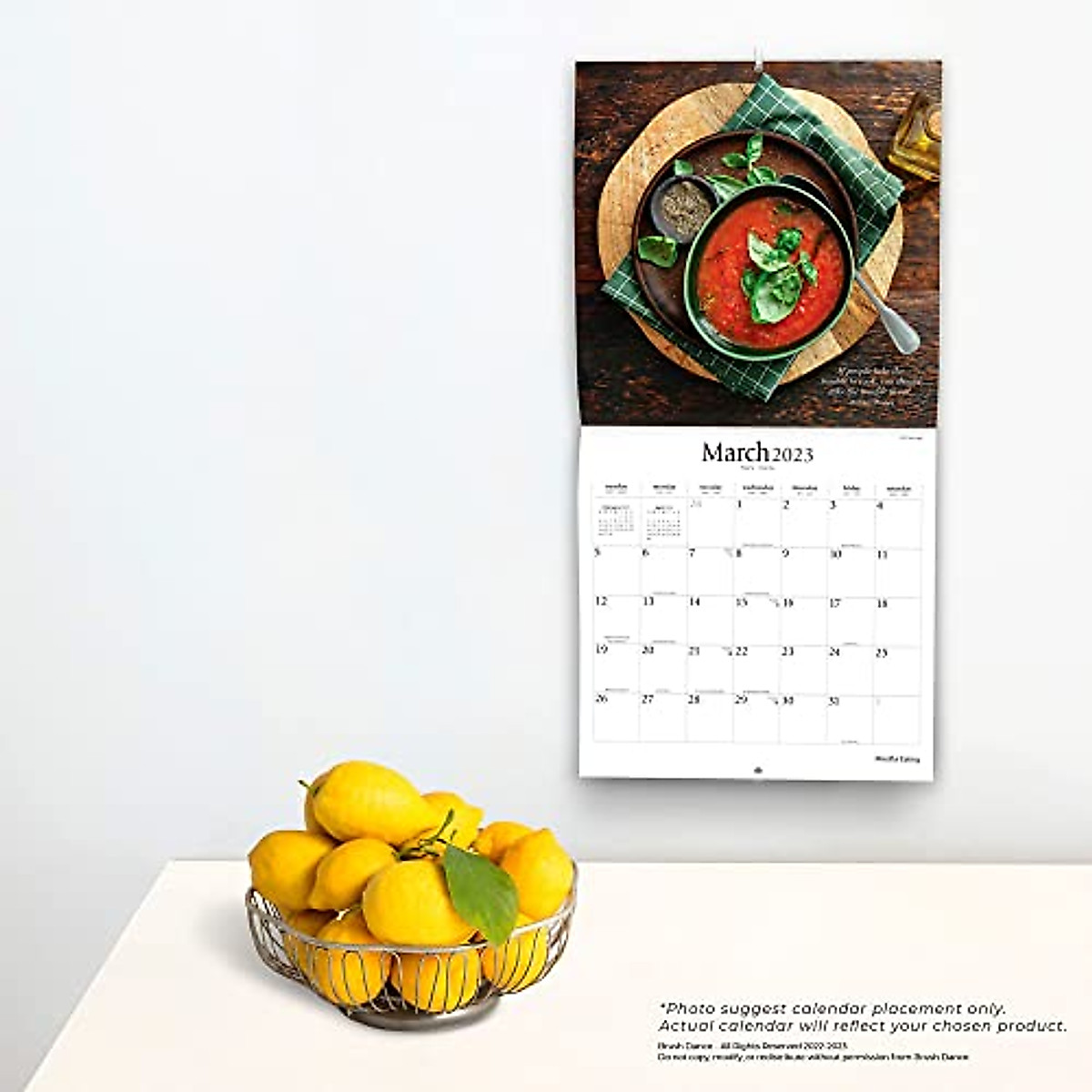 Mindful Eating | 2023 12 x 24 Inch Monthly Square Wall Calendar | Brush Dance | Images Photography Kitchen Food