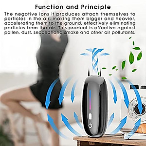 AirKitty A10 Pro Personal Air Purifier Necklace, Rechargeable Portable Air Purifier wearable for travel Office Airplane and Home, Ionizer Air Purifier(Touch Switch)