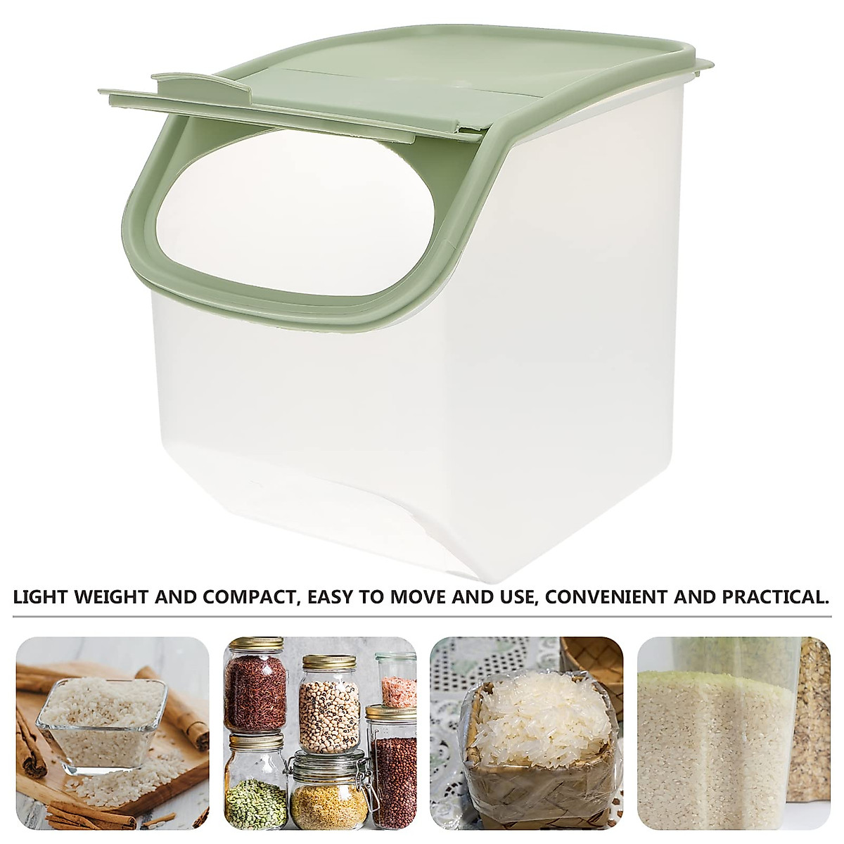 Cabilock Large Clear Storage Bins Airtight Rice Storage Bin rice dispenser rice storage box rice dispenser container Cereal Containers Large Kitchen Storage Containers Glass Snack Containers