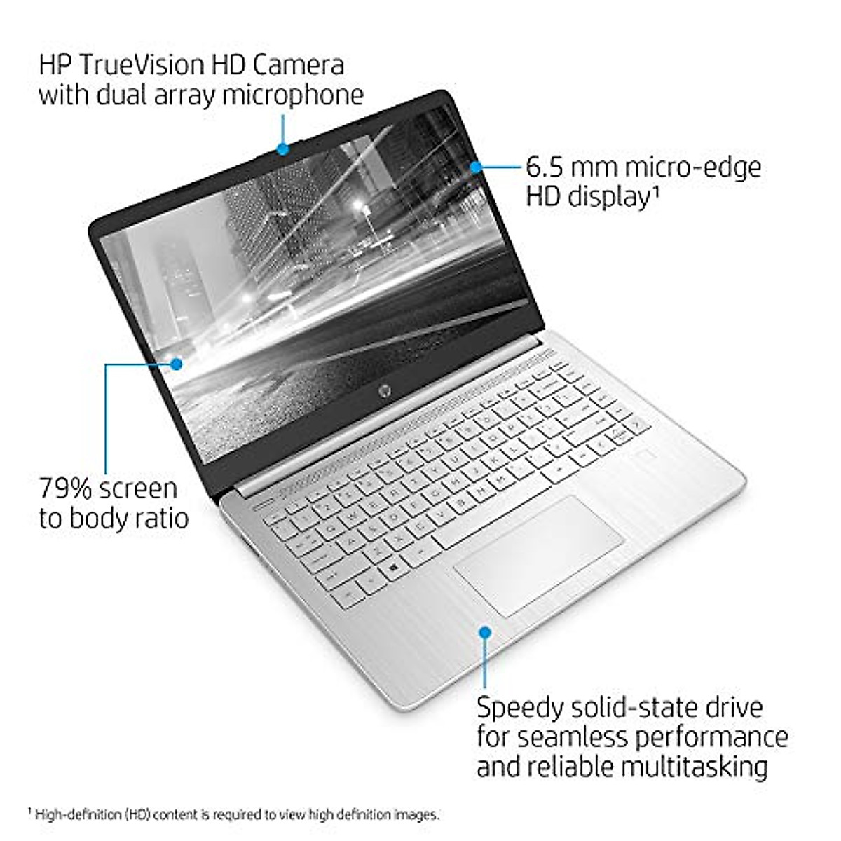 2022 Newest HP 14 Laptop, 14" HD IPS Display, AMD Ryzen 3 3250U Processor, AMD Radeon Graphics, 16GB RAM, 1TB SSD, USB Type-C, HDMI, Long Battery Life Up to 10 Hours, Windows 11 + Microfiber Cloth