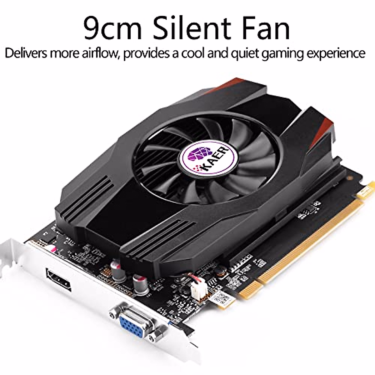 KAER GeForce GT 1030 GDDR5 2GB 64 Bit VGA HDMI Outputs PCI Express 3.0 x4 DirectX 12 Graphics Card, Nvidia Gaming PC Video Card