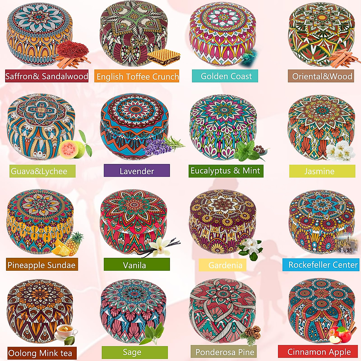 16 Pack Scented Candles Gifts Set for Women, Aromatherapy Candles for Home Scented, 40 OZ 320 Hour Long Lasting Lavender Candle, Soy Scented Candles are Suitable as Gifts for Family and Friends