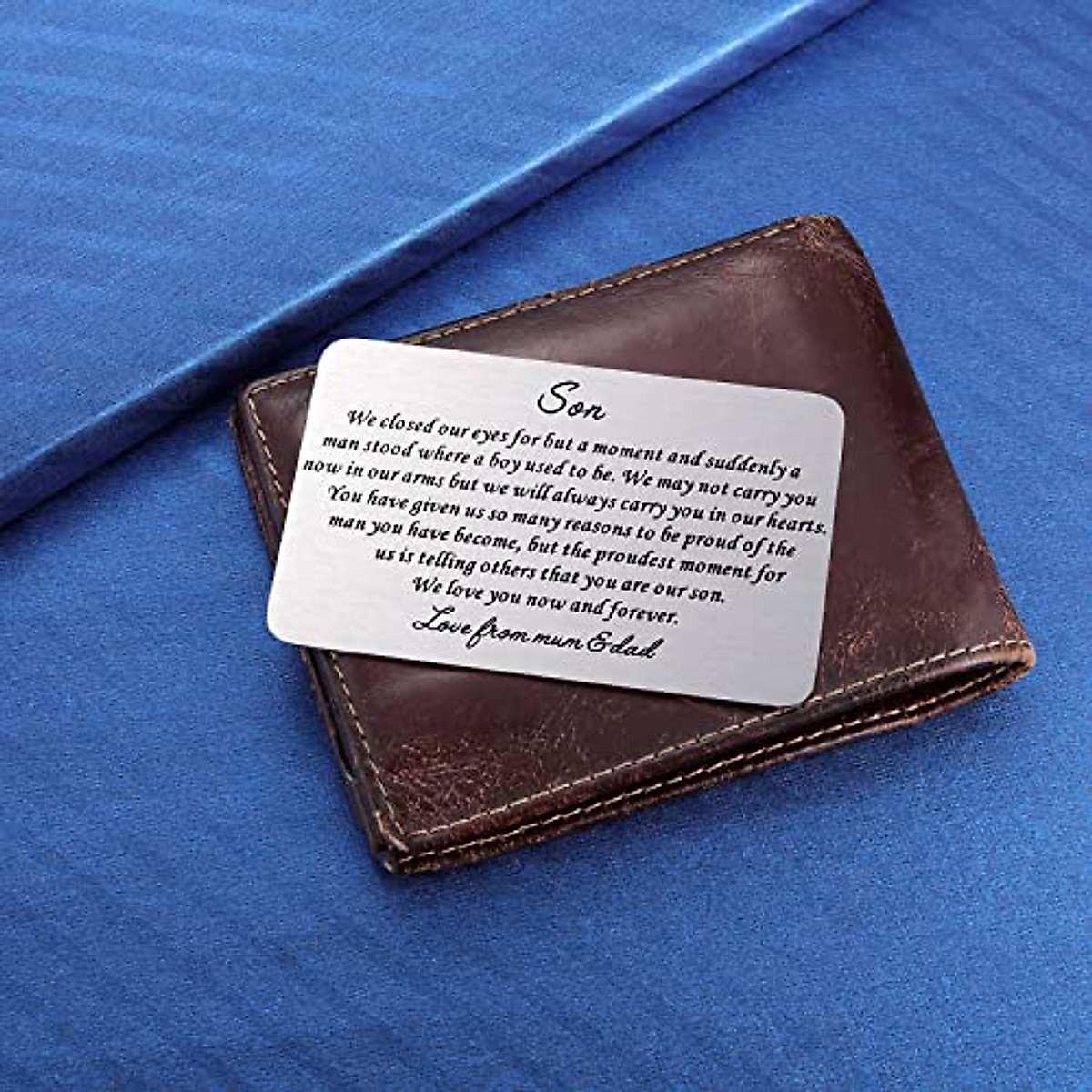 I Closed My Eyes Son Metal Wallet Card - Sentimental Keepsake Gift for Son, Wedding Day, College Graduation, Birthday, Proud Parent