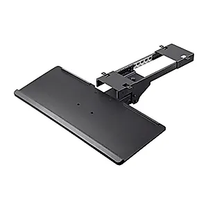 Monoprice Adjustable Ergonomic Keyboard Tray – Black, With a 26.4 x 10in Full Size Platform, Extends Min 18.2in / Max 30.8in - Workstream Collection