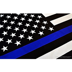Pointview Flags Thin Blue Line American Flag - 3 by 5 Foot Flag with Grommets