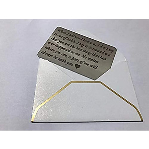 Engraved Wallet Insert Stainless Steel Wallet Love Note Insert for Men Boyfriend Gifts Husband Gifts