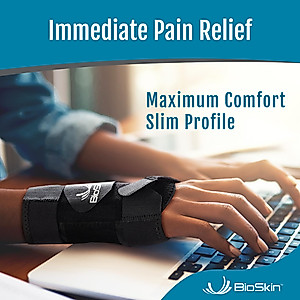 BioSkin Carpal Tunnel Wrist Brace - For Arthritis Pain And Support, Tendonitis, Wrist Sprains, Night Wrist Sleep Support Brace, Wrist Splint, Wrist Support For Women And Men, HSA or FSA Eligible