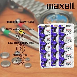 Maxell 377 Silver Oxide Watch Batteries (5 Batteries) Hologram Pack