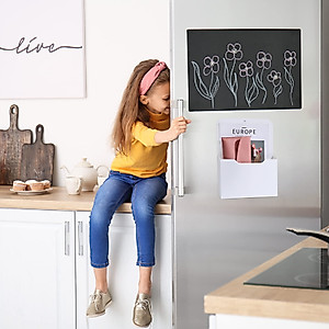 Magnetic File Holder, 2 Pack Magnetic Paper Holder for Refrigerator, File Cabinets and Fridge, Magnetic Pocket Wall Hanging File Organizer, Magnetic File Folder Case for Mail Letter Notebook Planners