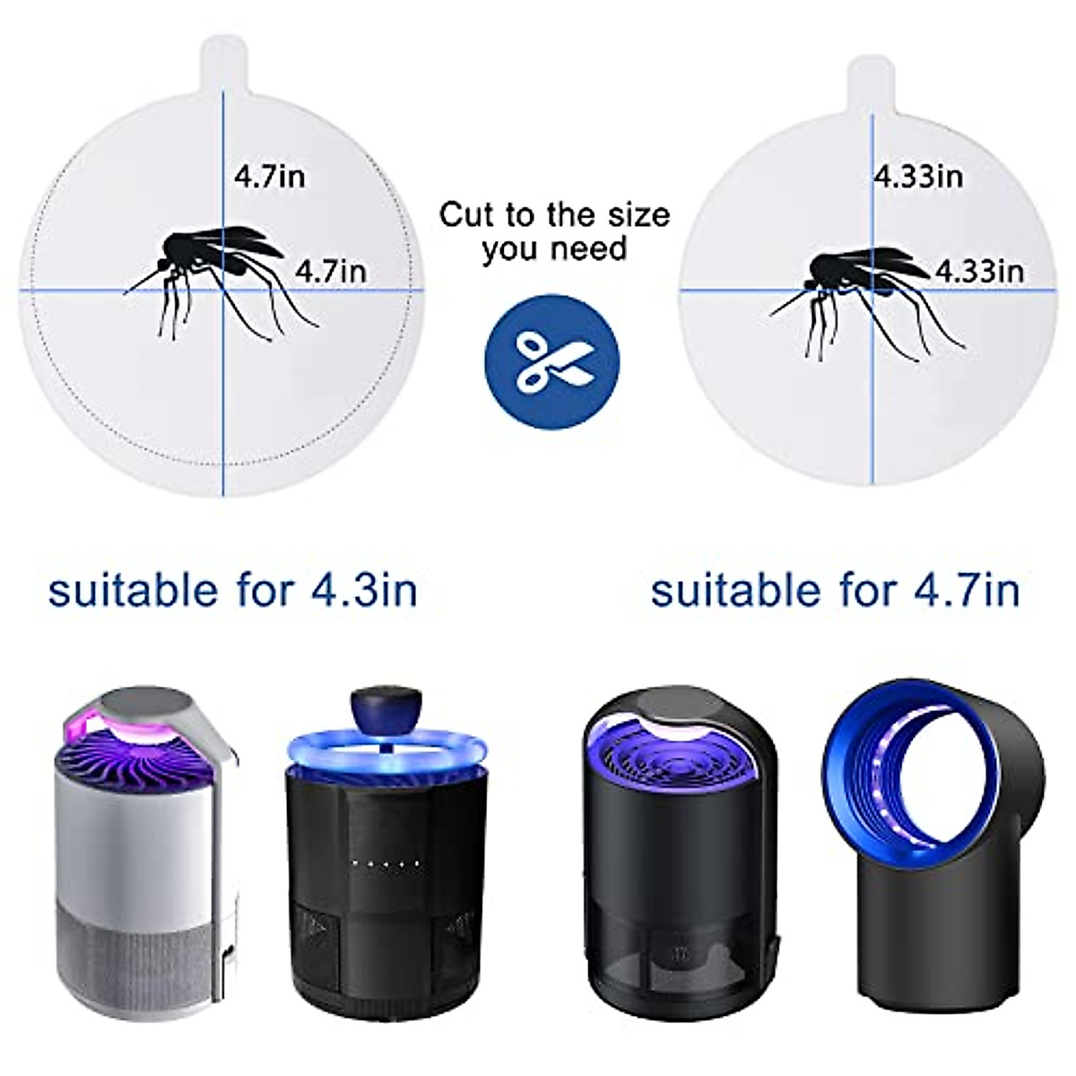 32 Pcs Indoor Mosquito Trap Refill Glue Boards for Mosquito Zapper with Katchy, Fly Insect Trap Refills Glue Pads for Mosquitoes Lamp, Fit for 4.33" & 4.7" Mosquito Killer, Non-Toxic and Odorless