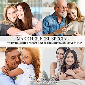 Daughter Necklace for Valentine's Day - Move Mountains, Sterling Silver 925 - Daughter Gifts from Mom or Dad, Necklace for Daughter, Birthday Gift, Graduation Gifts, Mother Daughter Jewelry Gift