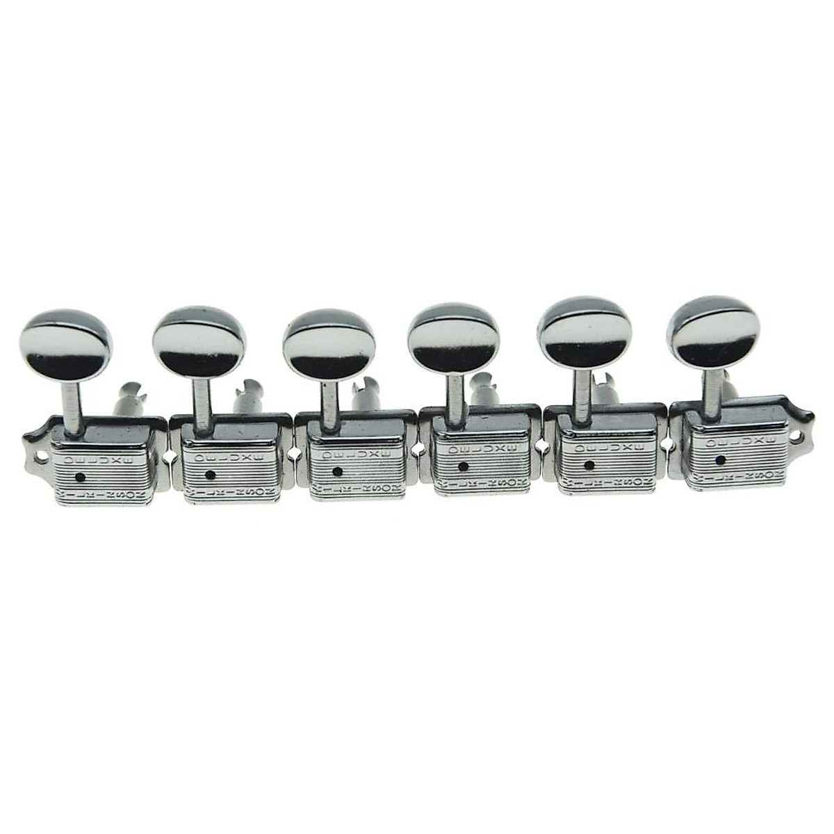 Wilkinson Deluxe 6 Inline Vintage Guitar Tuners with Split Post Guitar Tuning Keys Peg Machine Heads for Strat/Tele Guitars Chrome