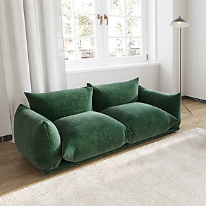 TIFLON Modular Sectional Sofa,77.16inch Minimalist Sofa Couch,Convertible Couch, Lovesofa Chenilleyarn 2 Seat Modern Living Room Sofa Sets for Office House-Green