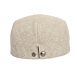 WITHMOONS Summer Cotton Flat Ivy Newsboy Hat Driving Cap for Men MZ30038 (Beige)