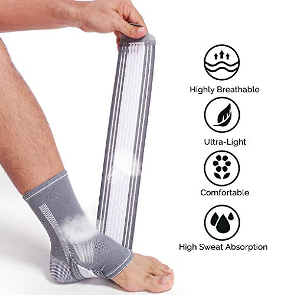 NeoTech Care Adjustable Ankle Support Brace, Gray (Size XL, 1 Unit)