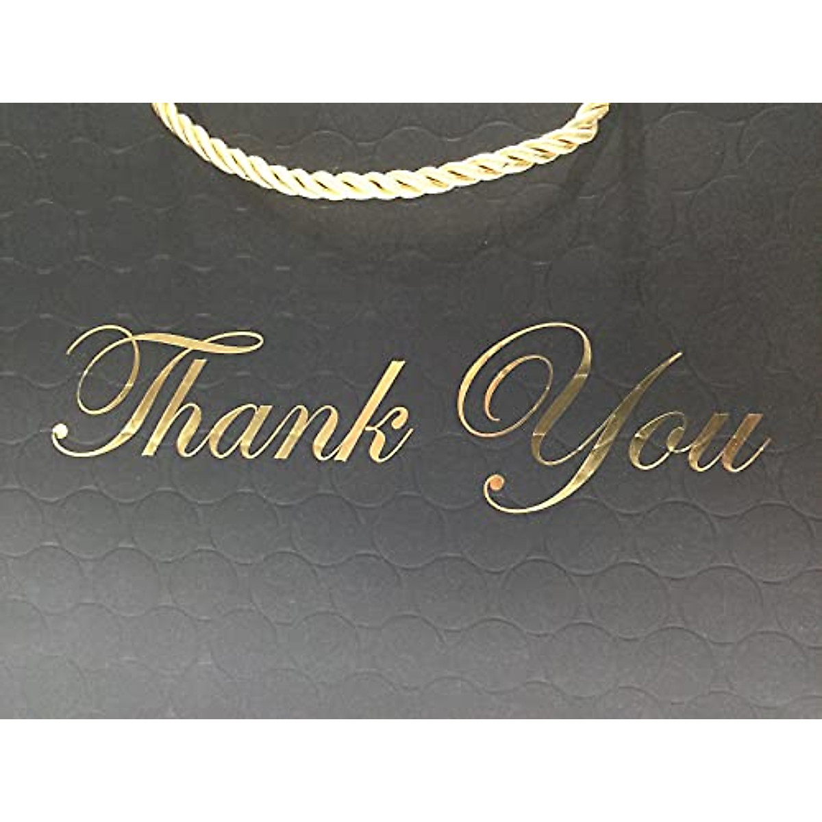 MODEENI Large Black Thank You Gift Bags Paper Shopping Bags with handles 13x10 Large Gift Bags 12 Pack Gold Foil Premium Quality Matte Embossed for Small Business 13x5x10