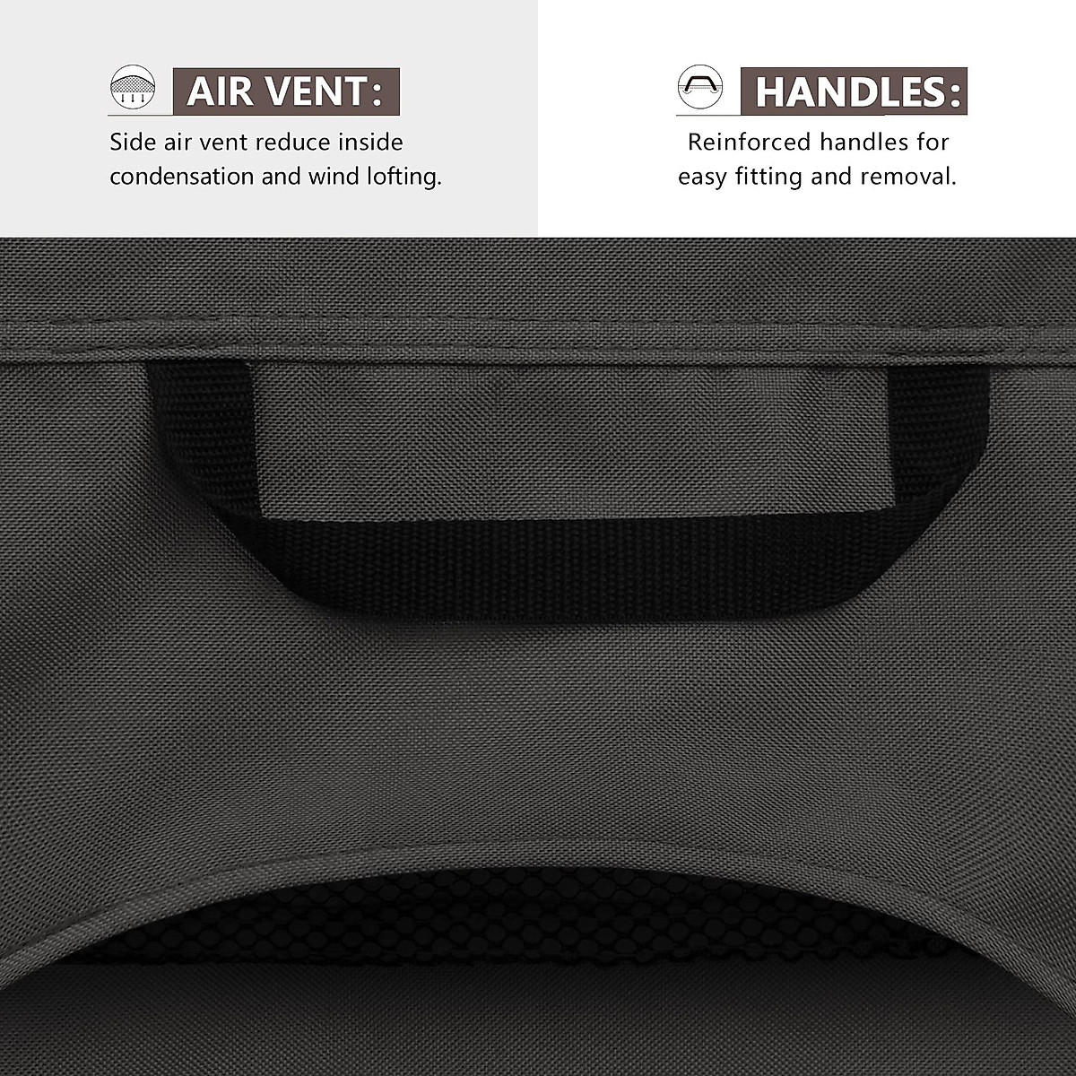 ULTCOVER Patio L-Shaped Left Facing Sofa Cover Waterproof for 6-Seater Outdoor Sectional Furniture Couch 85x110 inch Wide, Black