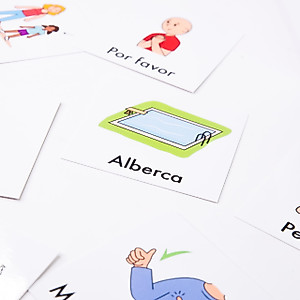 Flash Cards | Toddler Flash Cards | Flash Cards for Toddlers | Kindergarten Flash Cards - Autism Communication Cards in Spanish with pictograms to Learn Sight Words, Colors, Numbers from 3 Years Old