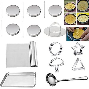 VAWcornic Squid Biscuits Sugar Pie Game Korean Sugar Candy Making Tools Set DALGONA Kit (18pcs in 1set), Mold, Press Stainless Steel