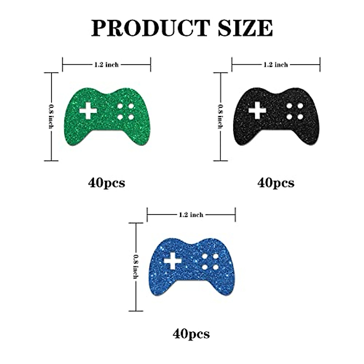 INNORU Video Game Confetti Glitter, Game Theme Birthday Table Confetti, Game Player Paper Scatter, Baby Shower Party Table Decorations Confetti, 120pcs