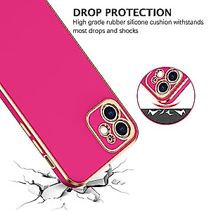 Telaso iPhone 12 Case, Hot Pink, Plastic, Slim Shockproof Protective Cover with Separate Love Heart Kickstand Holder, for Women
