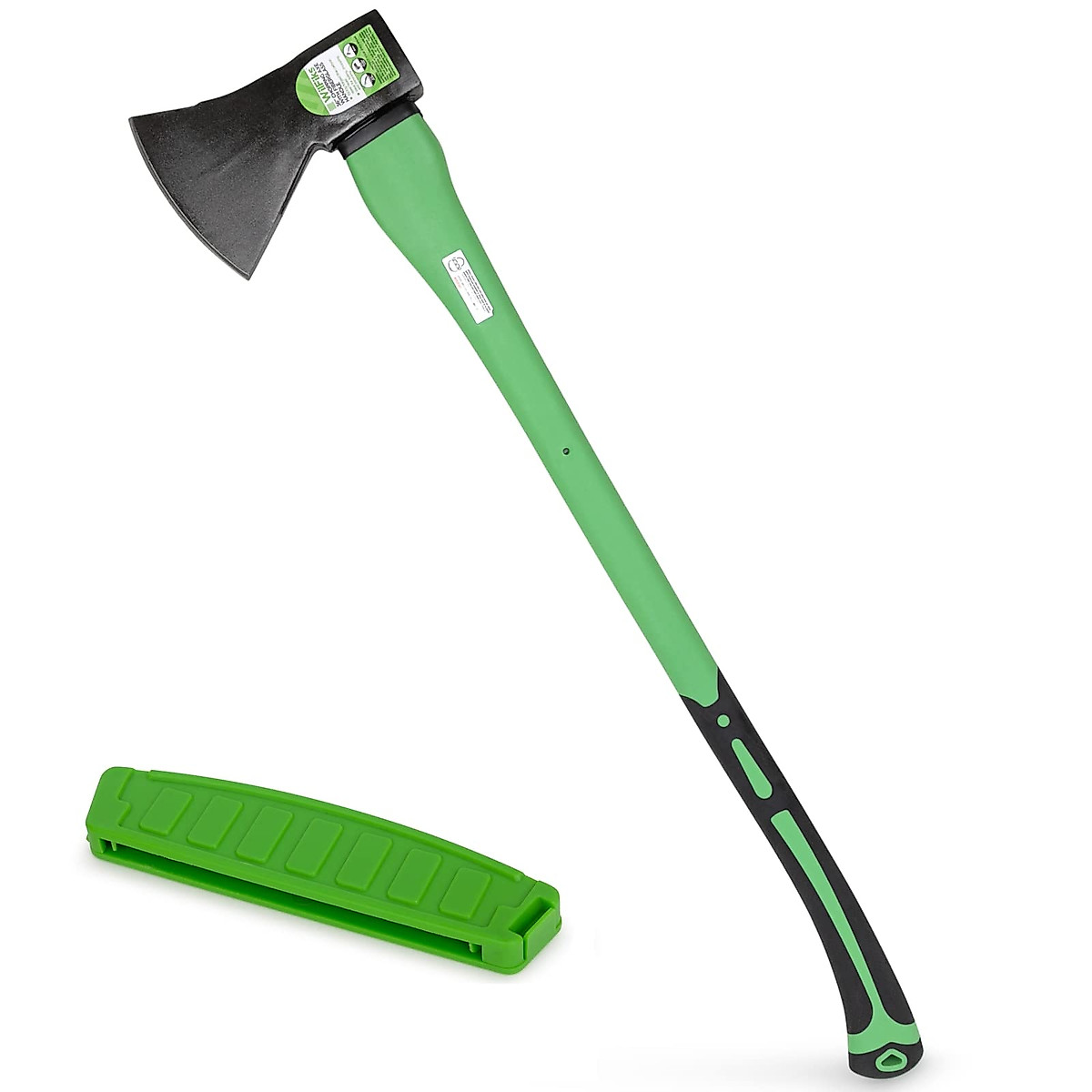 WilFiks Chopping Axe, 36” Camping Outdoor Hatchet for Wood Splitting and Kindling, Forged Carbon Steel Heat Treated Hand Maul Tool, Fiberglass Shock Reduction Handle with Anti-Slip Grip