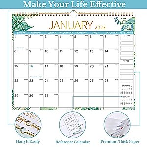 Wall Calendar 2023 - 12 Monthly Calendar 2023, Jan. 2023 - Dec. 2023, 2023 Calendar with Julian Date, 14.6" x 11.5",Twin-Wire Binding, Blank Block with Julian Dates, Perfect 2023 Wall Calendar for Organizing