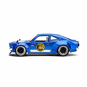 Power Ranges 1:24 1974 Mazda RX-3 Die-Cast Car & 2.75" Blue Ranger Figure, Toys for Kids and Adults