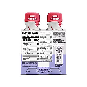 SlimFast Advanced Nutrition High Protein Meal Replacement Shake, Vanilla Cream, 20g of Ready to Drink Protein, 11 Fl. Oz Bottle, 4 Count (Packaging May Vary)