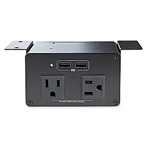 StarTech.com Power Outlet Module for Conference Table Connectivity Box - 2X AC Power and 2X USB-A - Power and Charging Hub (MOD4POWERNA)