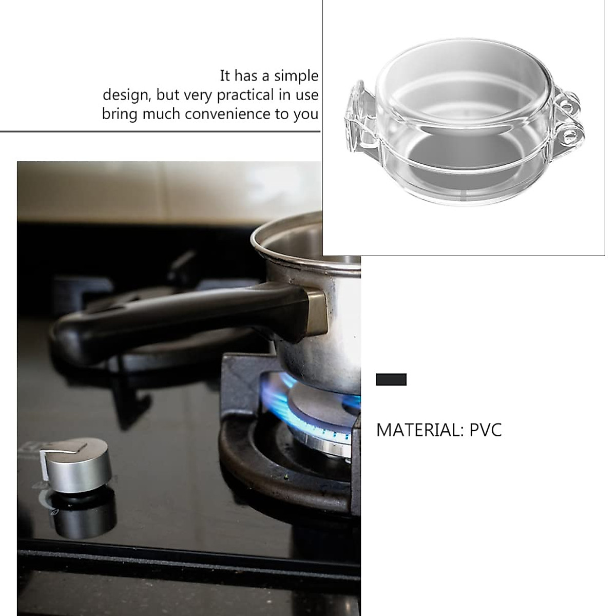 DOITOOL Kitchen Stove Knob Covers 4 Pcs Stove Knob Covers Baby Safety Gas Stove Knob Cover Protection Locks Oven Gas Safety Guards Switch Cap for Child Proofing Kitchen Transparent