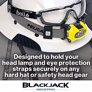 Blackjack Industrial BJi001 Hard Hat Clips for Headlamp, Lights, & Goggles| Fits All Hard Hats & Helmets | Heat Resistant for Mining, Oil and Gas, Utilities, and Construction Workers (Pack of 4 Clips)