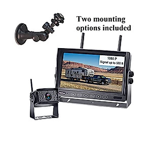 4Ucam HD 1080P Digital Wireless Backup Camera + 7" DVR Monitor Quad-View Compatible for Voyager Wisight Prewire RV, Trailer, 5th Wheels IR Night Vision