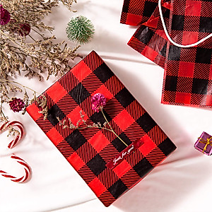Whaline 120 Sheet Buffalo Plaid Tissue Paper Christmas Red Black Buffalo Check Gift Wrapping Paper Farmhouse Rustic Art Paper Crafts for DIY Gift Wrapping Christmas Holiday, 13.78" x 19.69"